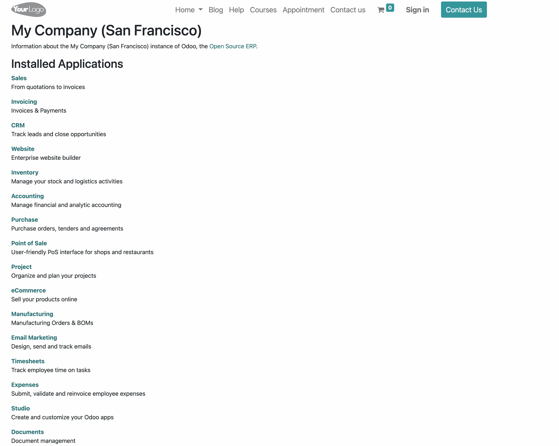 Prevent access to /website/info | OERP Canada